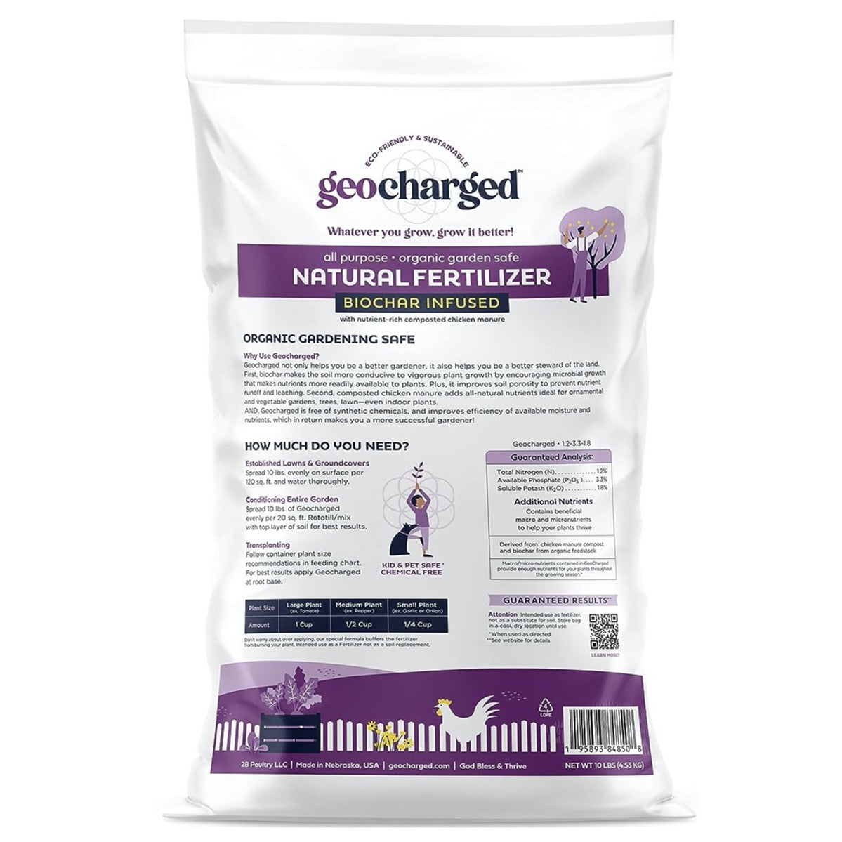 Geocharged Organic Fertilizer Biochar Plus Chicken Manure Indoor and O