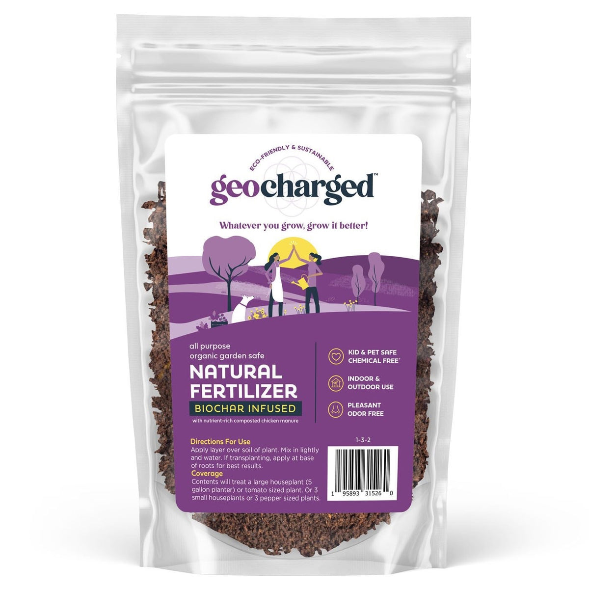 Geocharged Organic Fertilizer Biochar Plus Chicken Manure Indoor and O